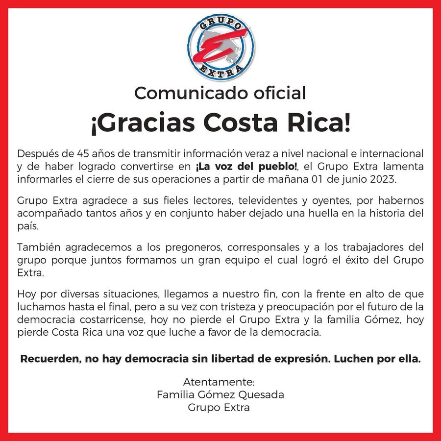 Grupo Extra anuncia su cierre - aDiarioCR.com - Costa Rica